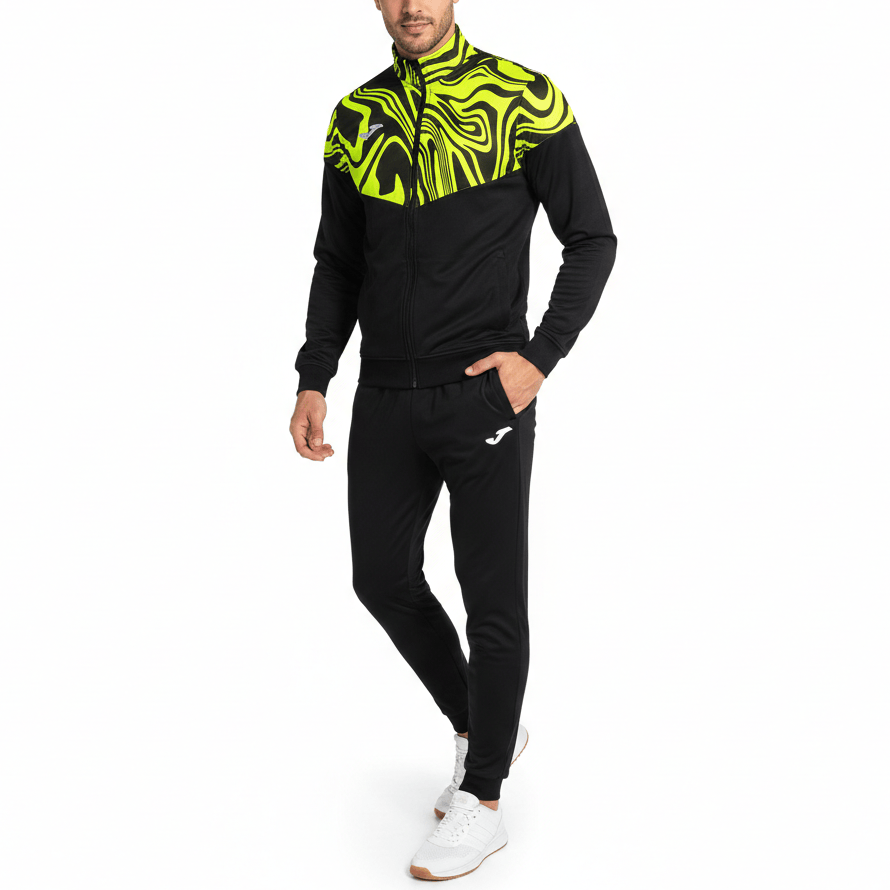 Lion II Elite training Tracksuit European Style Slim-Fit - black/fluo ...