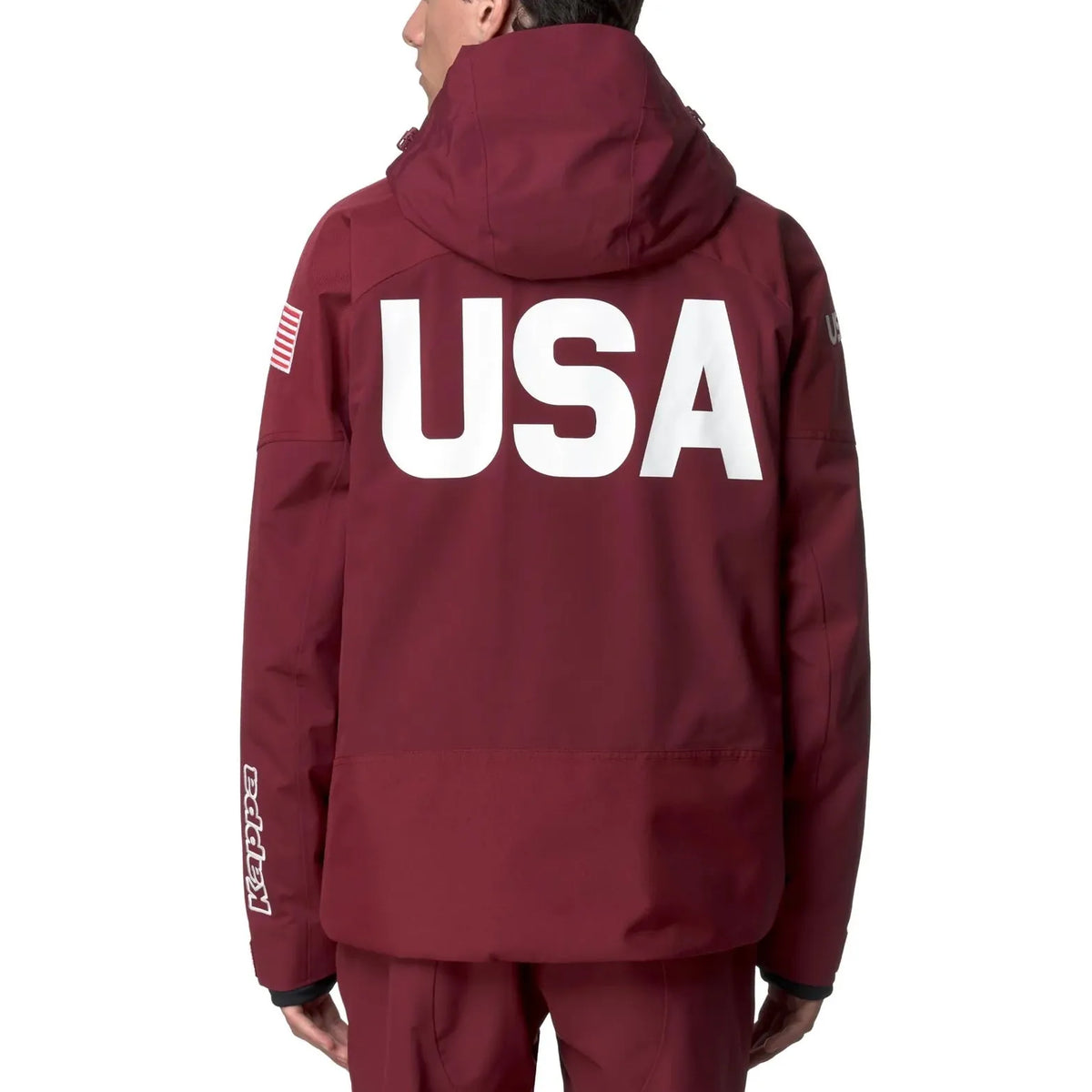 US Ski Team waterproof padded jacket Winter Olympics 2026 dark red ...