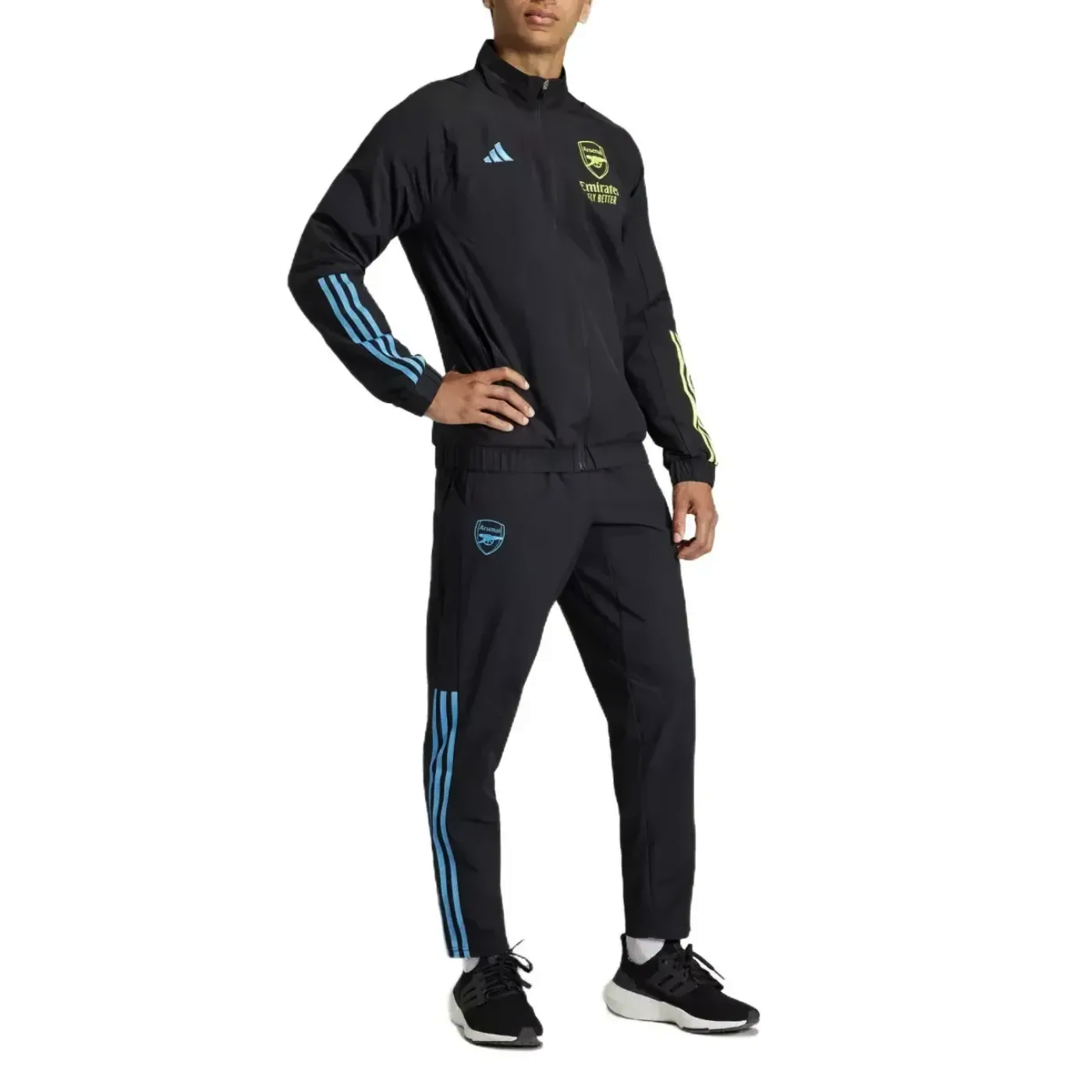 Arsenal FC black presentation Soccer tracksuit 2023/24 - Adidas ...