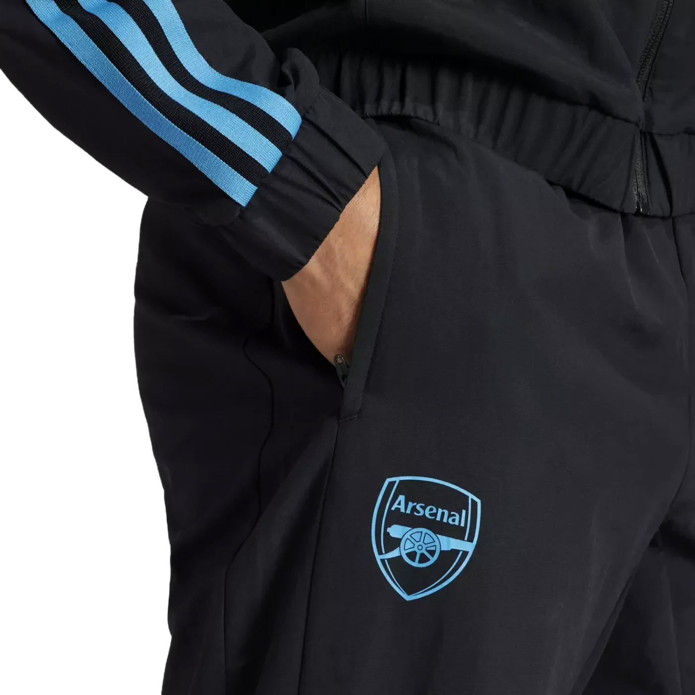 Arsenal FC black presentation Soccer tracksuit 2023/24 - Adidas ...