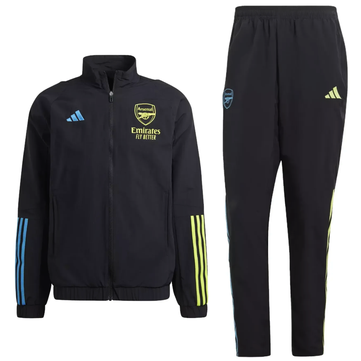 Arsenal FC black presentation Soccer tracksuit 2023/24 - Adidas ...