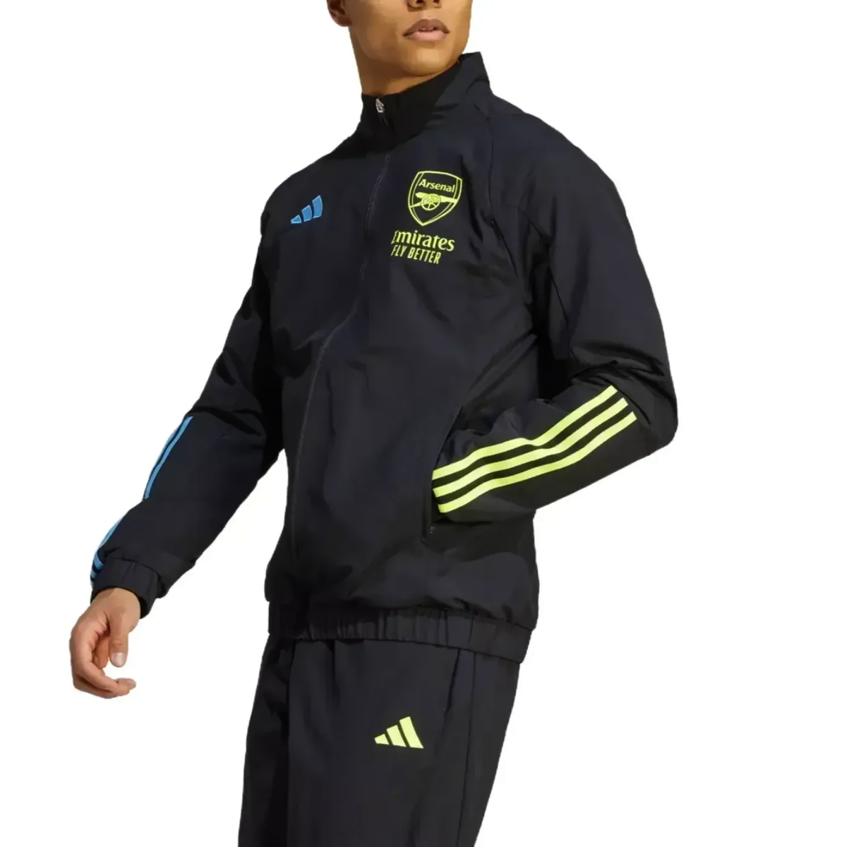 Arsenal FC black presentation Soccer tracksuit 2023/24 - Adidas ...