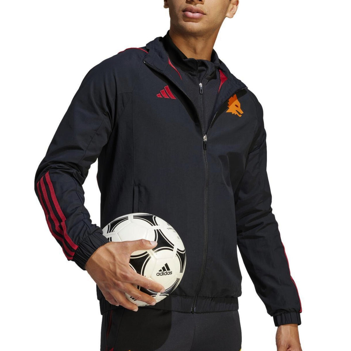 AS Roma black presentation Soccer tracksuit 2023/24 - Adidas ...