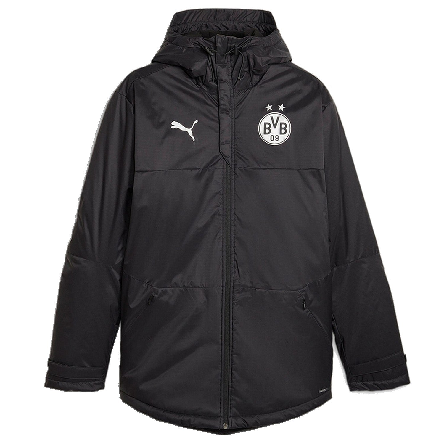 BVB Borussia Dortmund black padded bench jacket 2023/24 - Puma ...