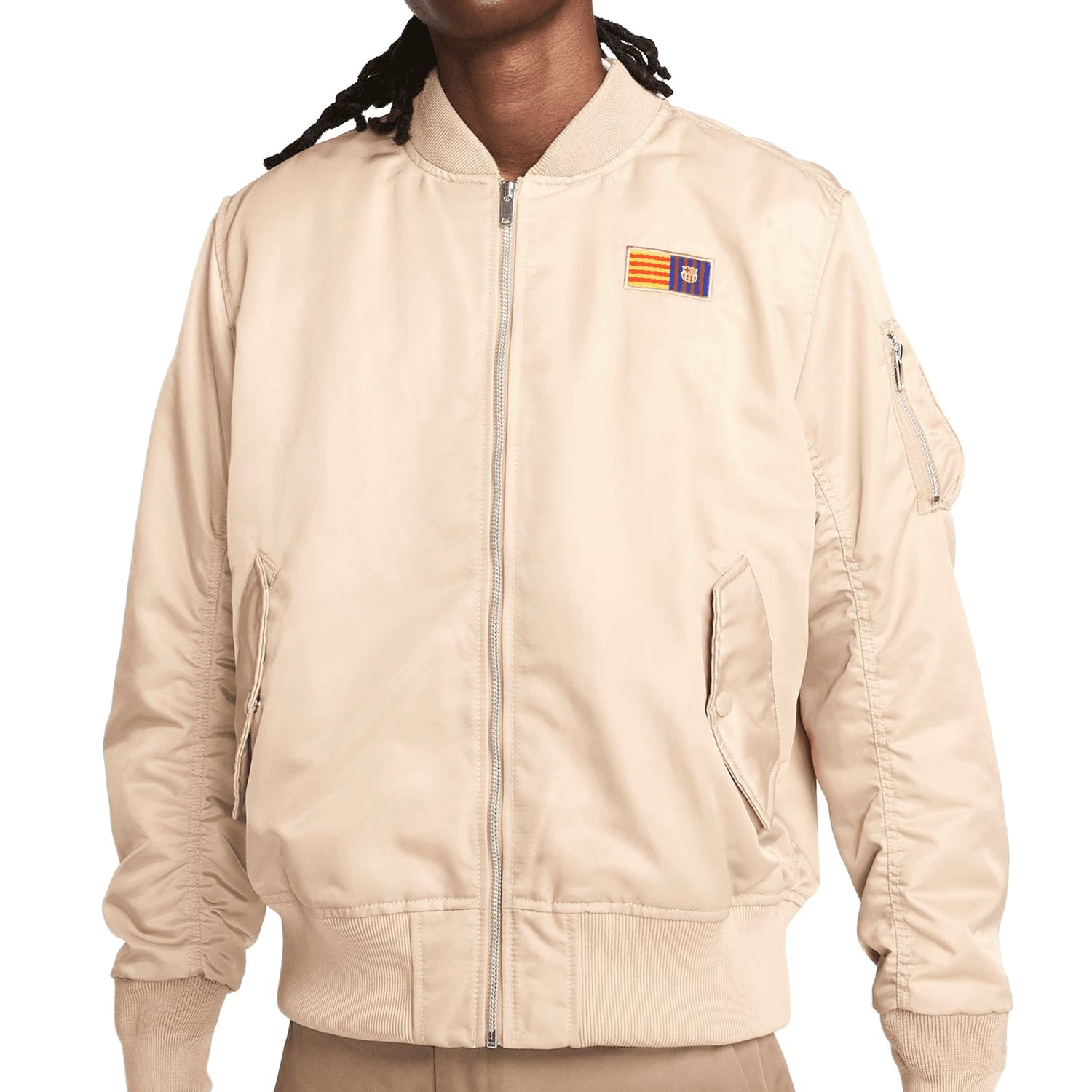 FC Barcelona presentation bomber jacket 2023 desert beige - Nike ...