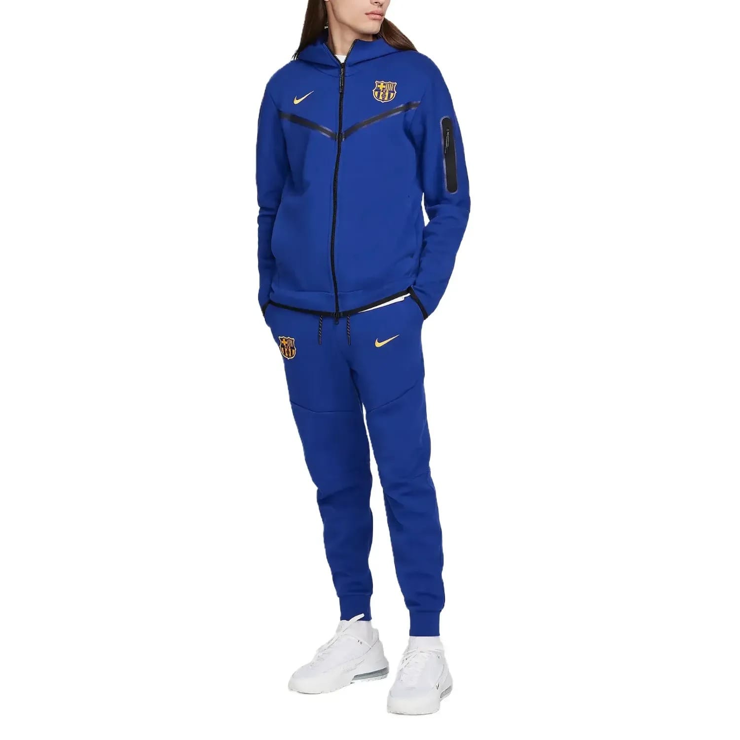 FC Barcelona blue Tech Fleece presentation tracksuit 2024 - Nike ...