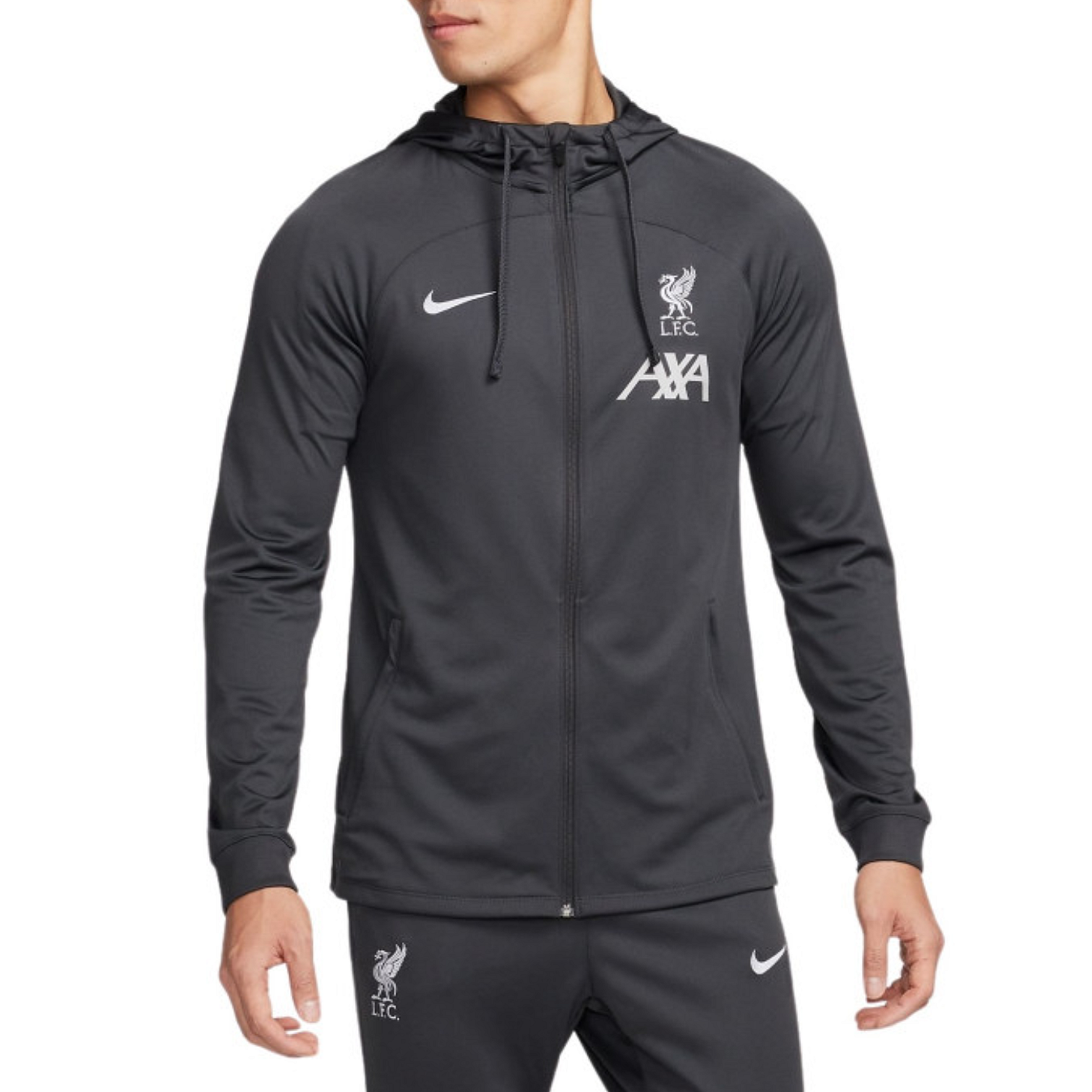 Liverpool FC dark grey training presentation hooded tracksuit 2024 ...