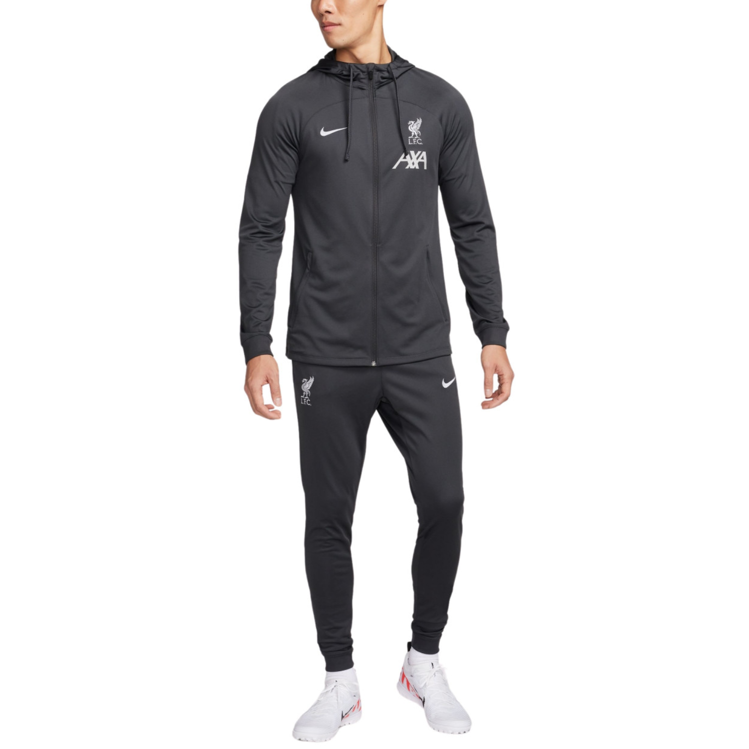 Liverpool FC dark grey training presentation hooded tracksuit 2024 ...