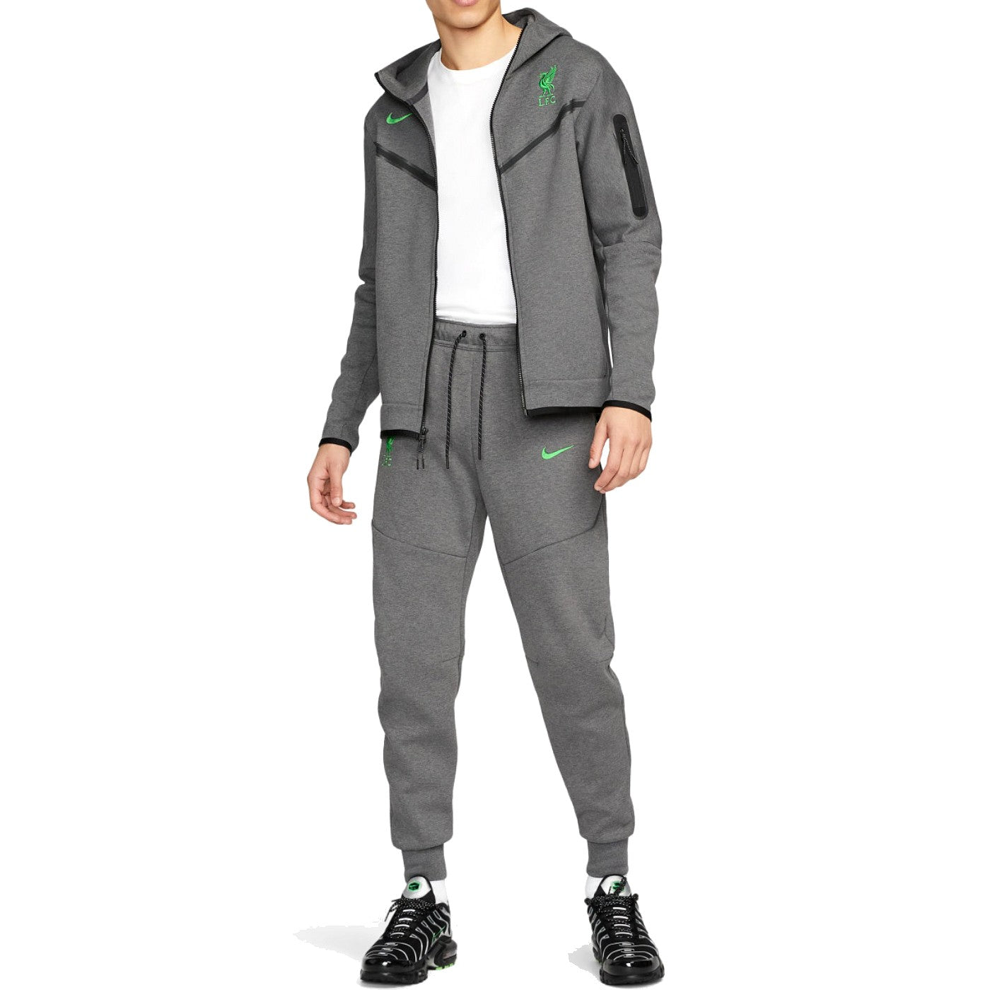Liverpool FC grey Tech Fleece presentation tracksuit 2023/24 - Nike ...