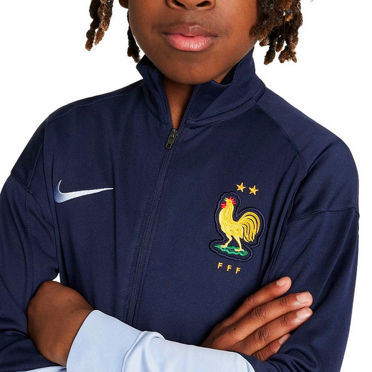 Kids - France training presentation soccer tracksuit 2024/25 navy ...