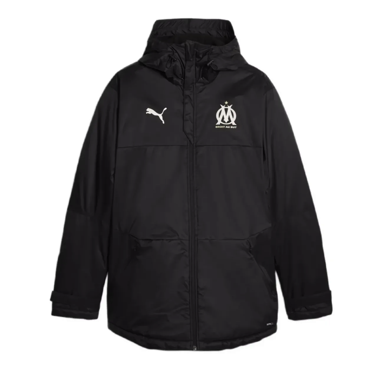 Olympique Marseille black padded bench jacket 2023/24 - Puma ...