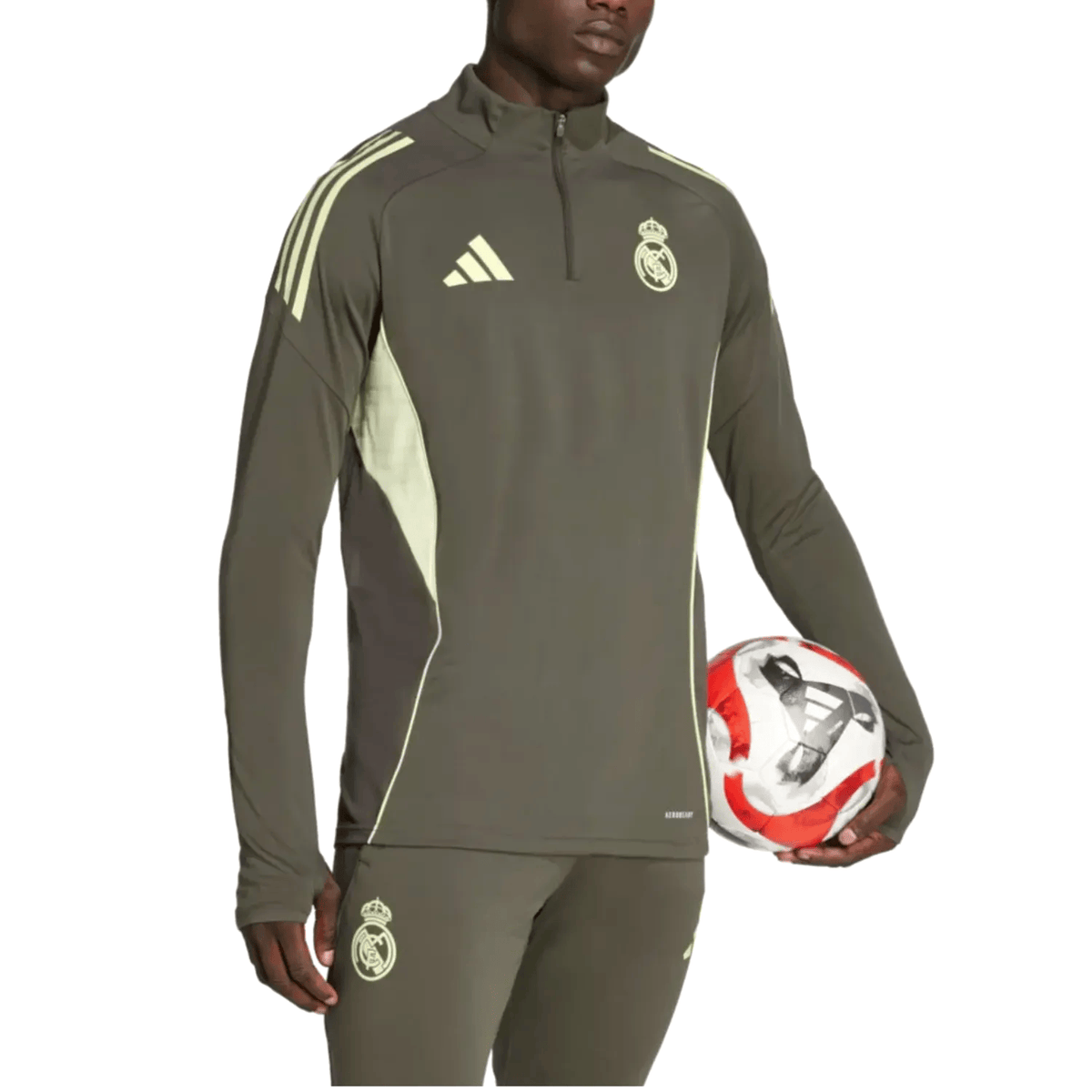 Real Madrid grey training technical Soccer tracksuit 2025/26 - Adidas ...