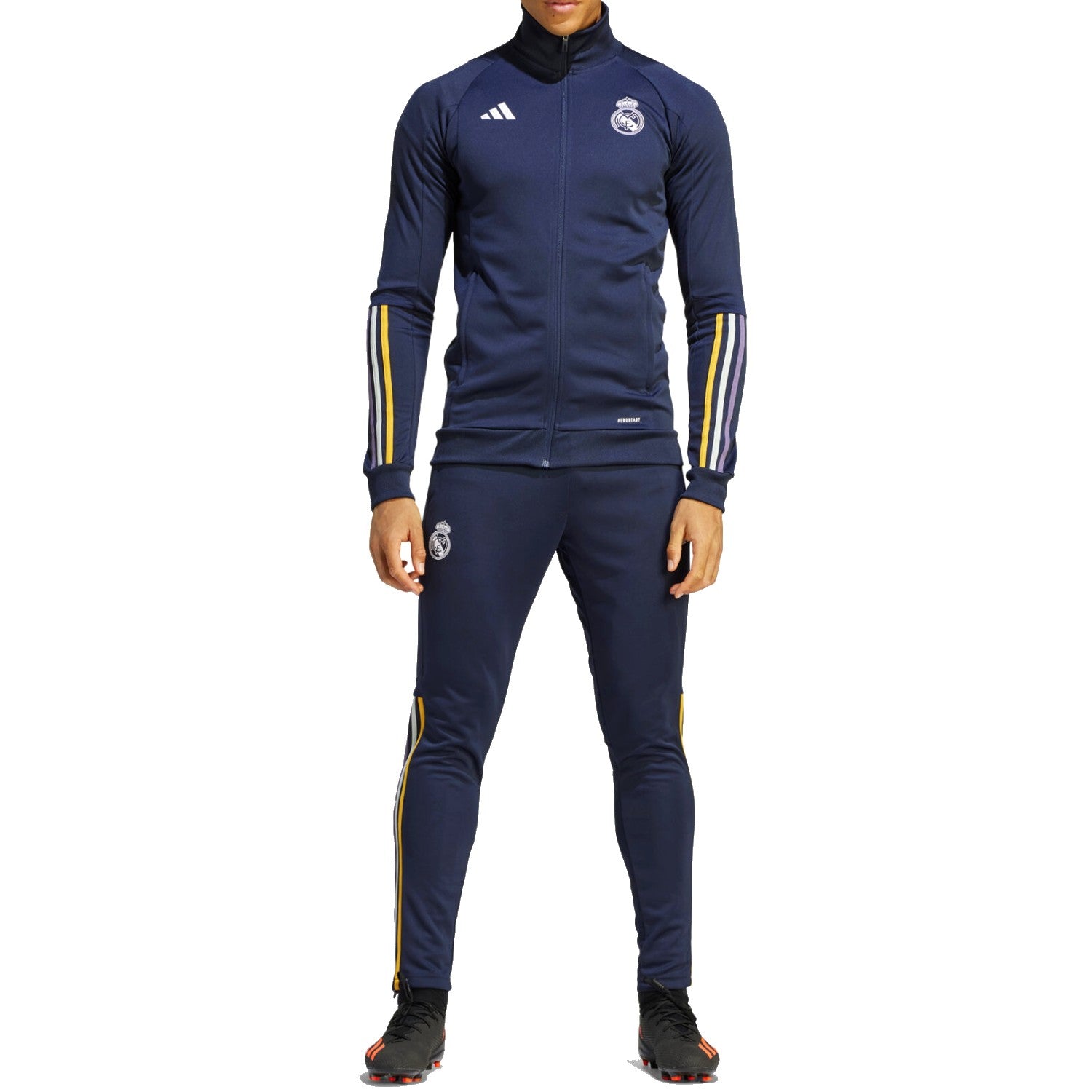 Real Madrid navy training bench Soccer tracksuit 2023/24 - Adidas ...
