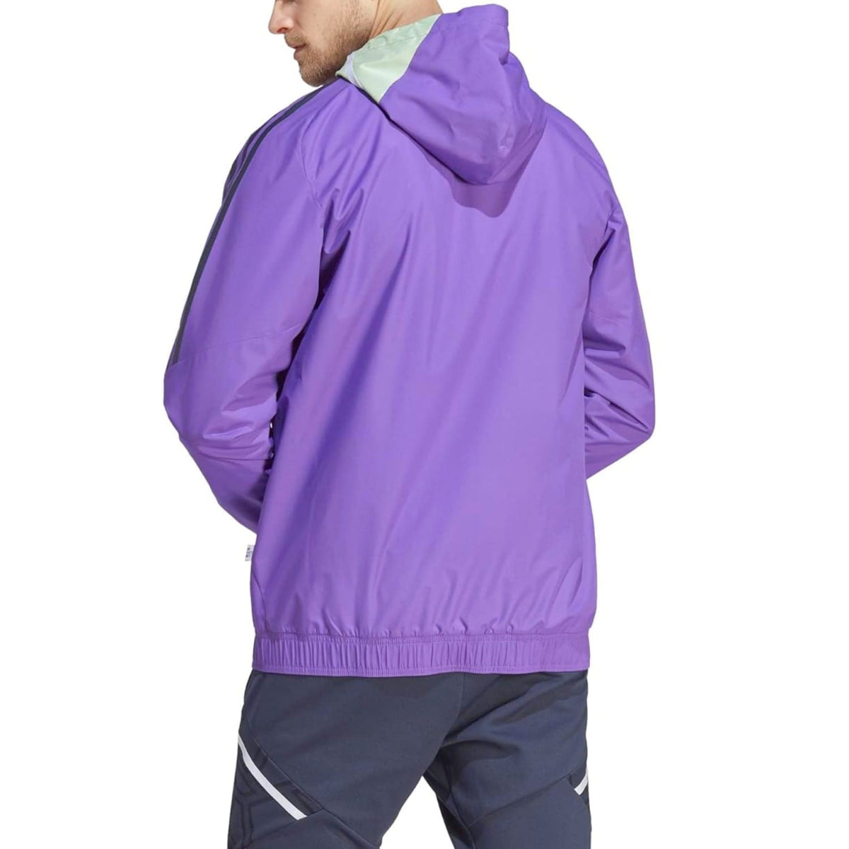 Real Madrid soccer training rain jacket 2023 purple - Adidas ...