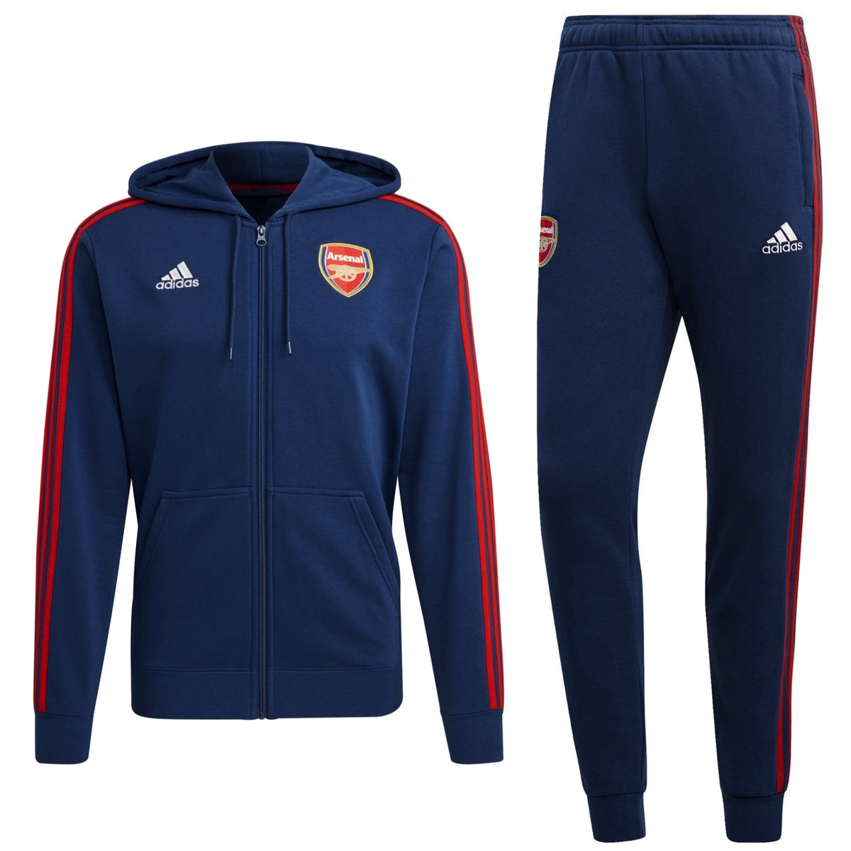 Arsenal Casual 3S hooded presentation tracksuit 2021/22 navy - Adidas ...