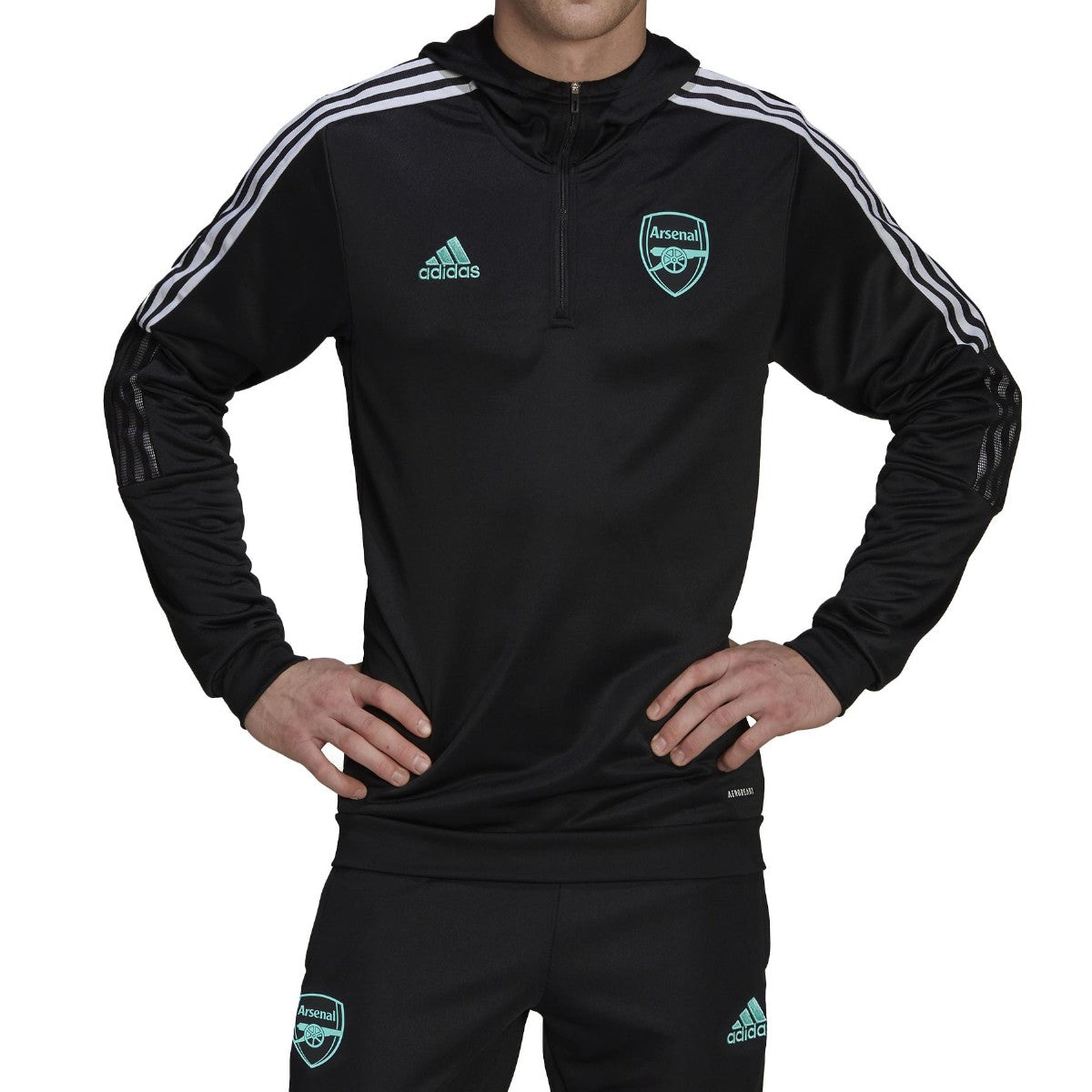 Arsenal FC black hooded training technical tracksuit 2022 - Adidas ...