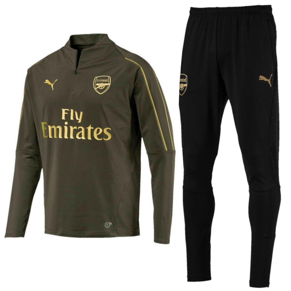 Arsenal FC green training technical soccer tracksuit 2018/19 - Puma ...