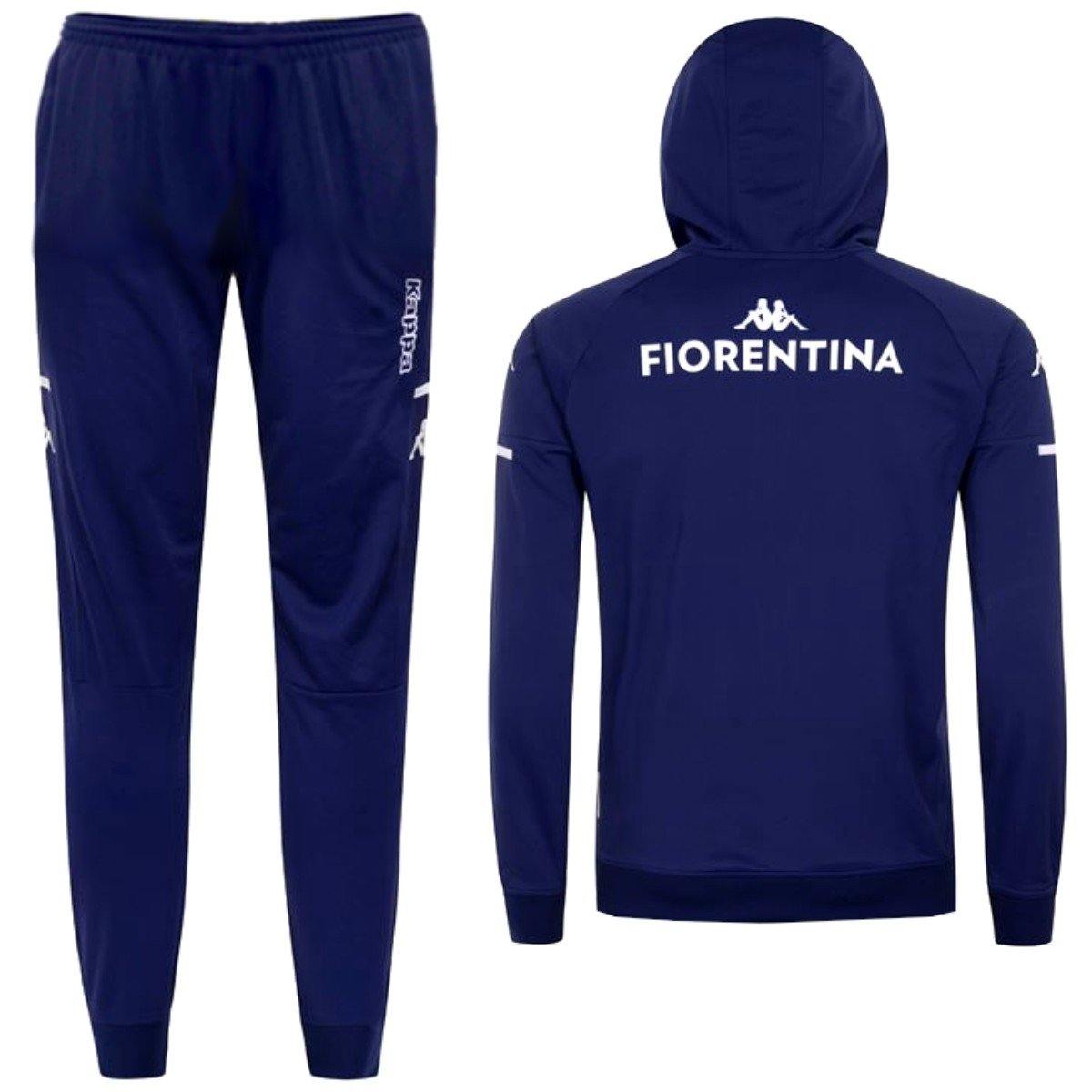 Fiorentina navy hooded presentation soccer tracksuit 2020/21 - Kappa ...