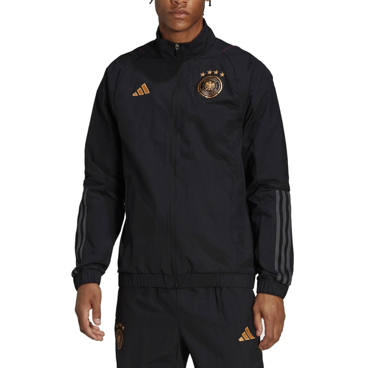 Germany black presentation Soccer tracksuit 2022/23 - Adidas ...