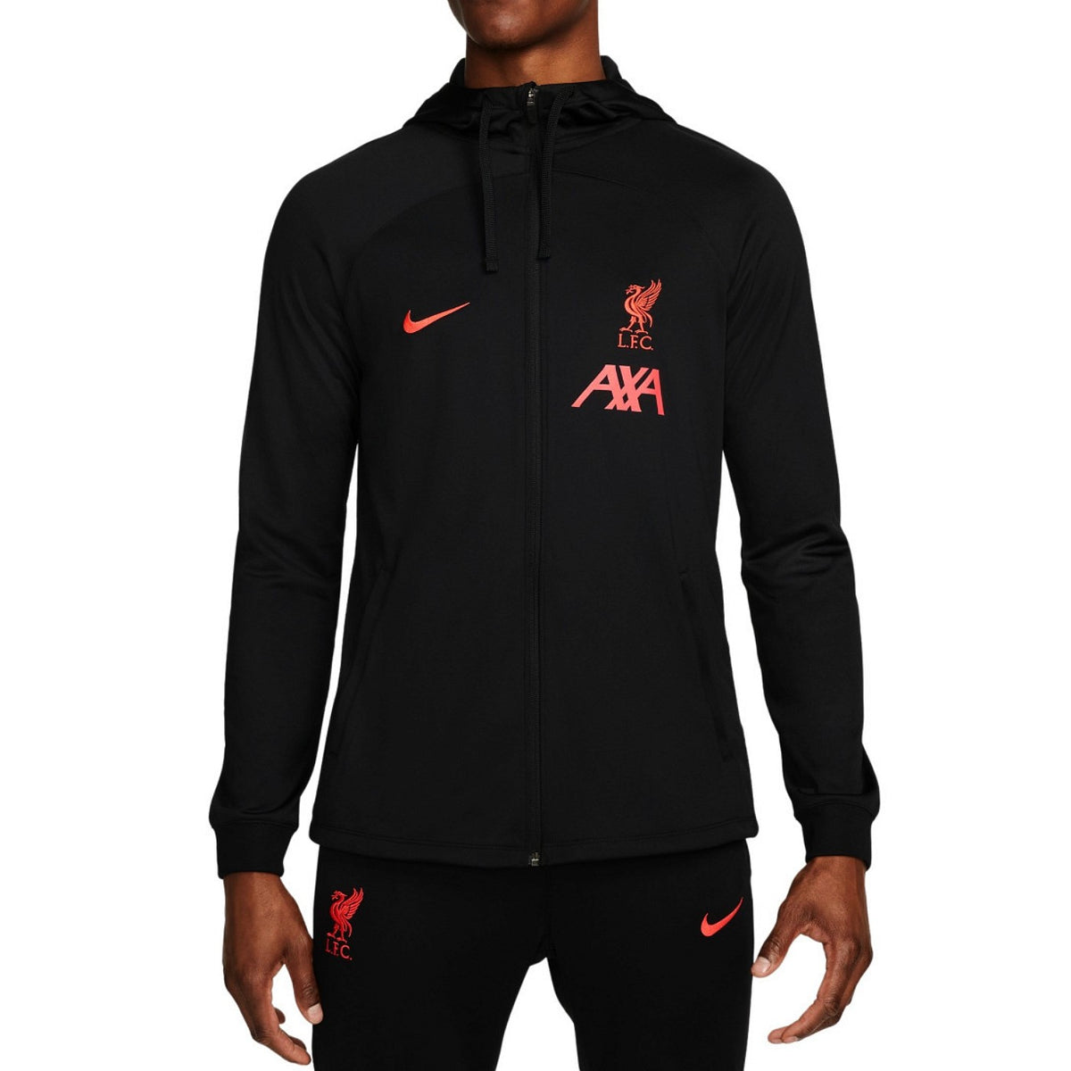 Liverpool FC black hooded presentation soccer tracksuit 2022/23 - Nike ...