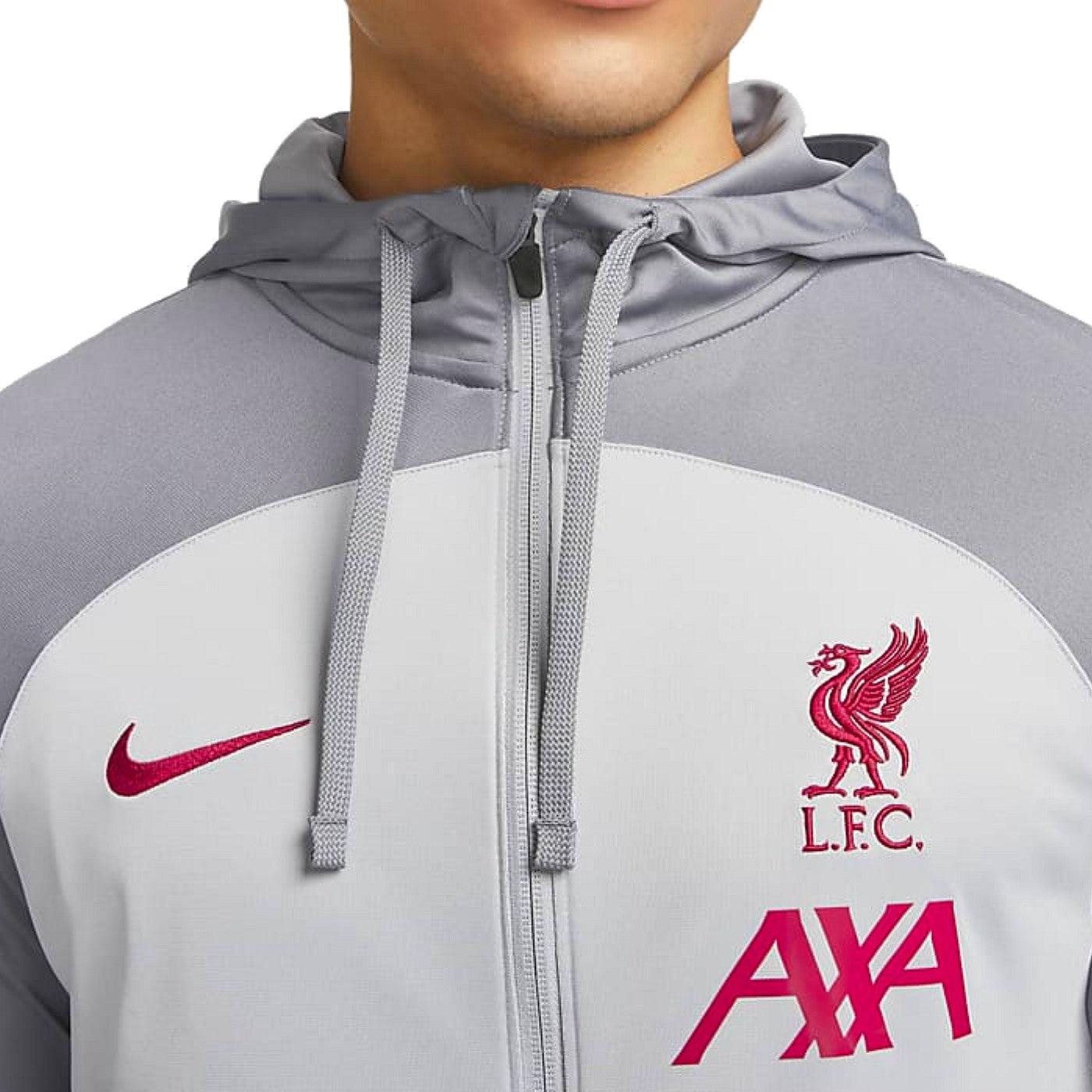 Liverpool FC grey training presentation hooded tracksuit 2023 - Nike ...