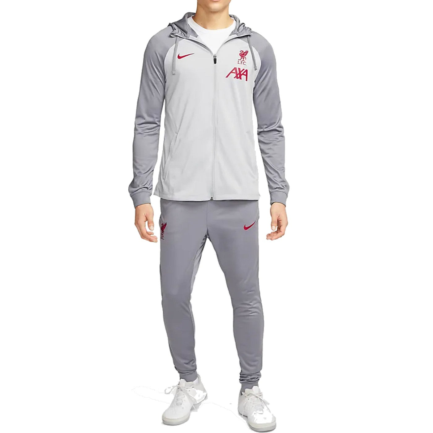 Liverpool FC grey training presentation hooded tracksuit 2023 - Nike ...