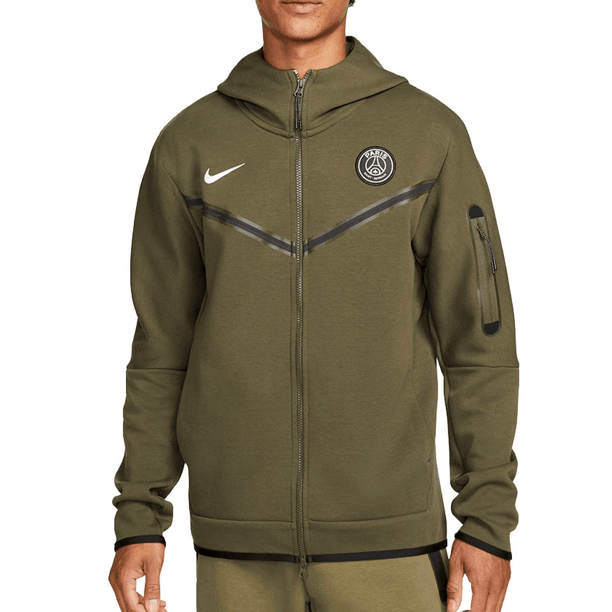 PSG Tech Fleece green presentation Soccer jacket 2022/23 - Nike ...