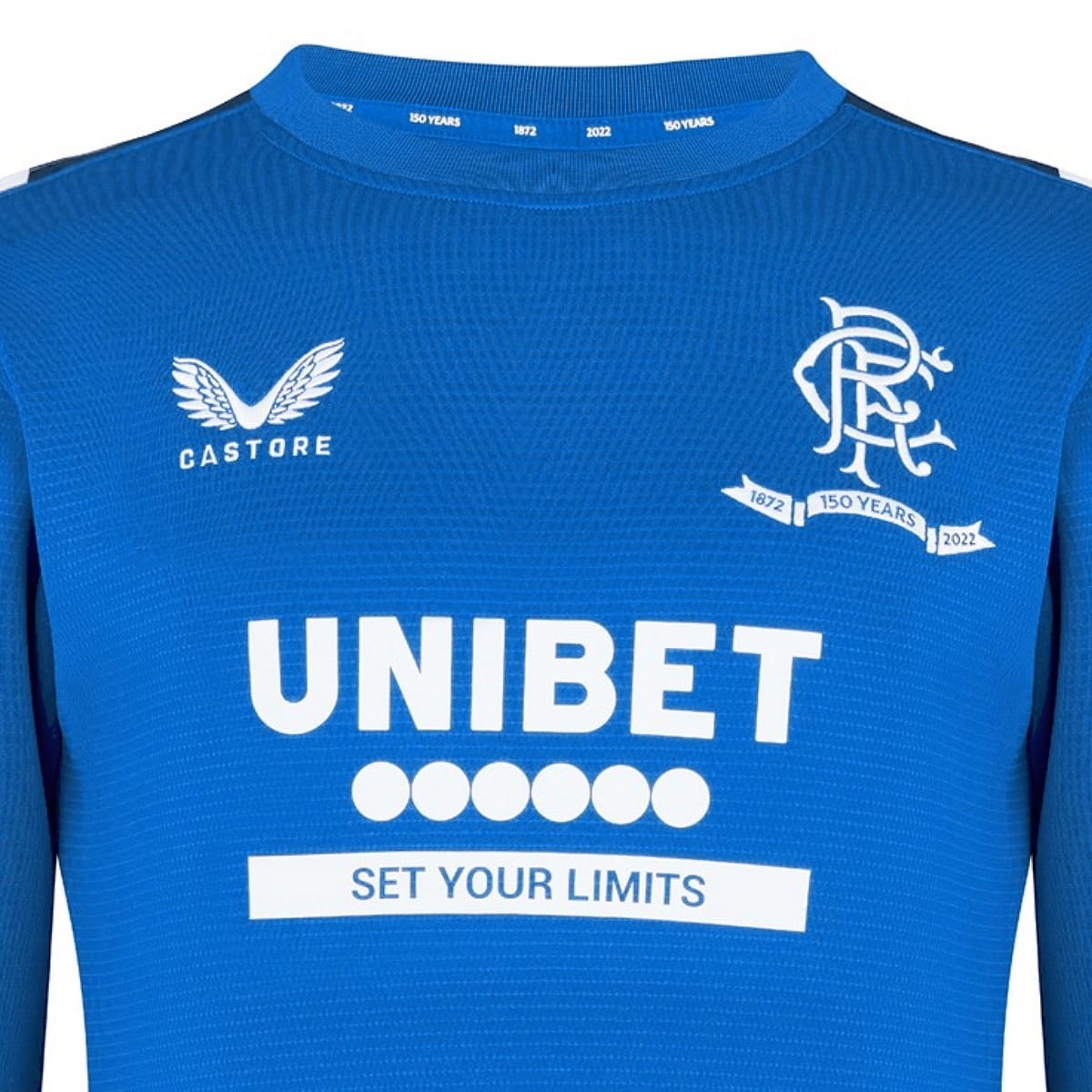 Rangers Glasgow royal blue training sweat top 2022 - Castore ...