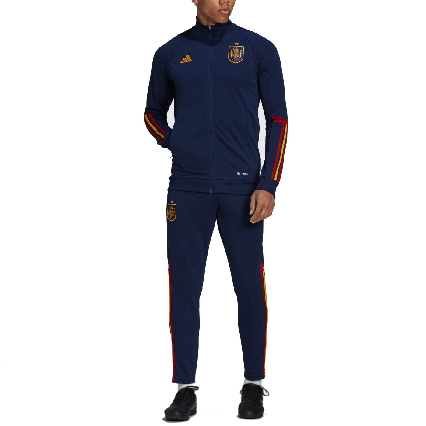 Spain navy training bench Soccer tracksuit 2022/23 - Adidas ...