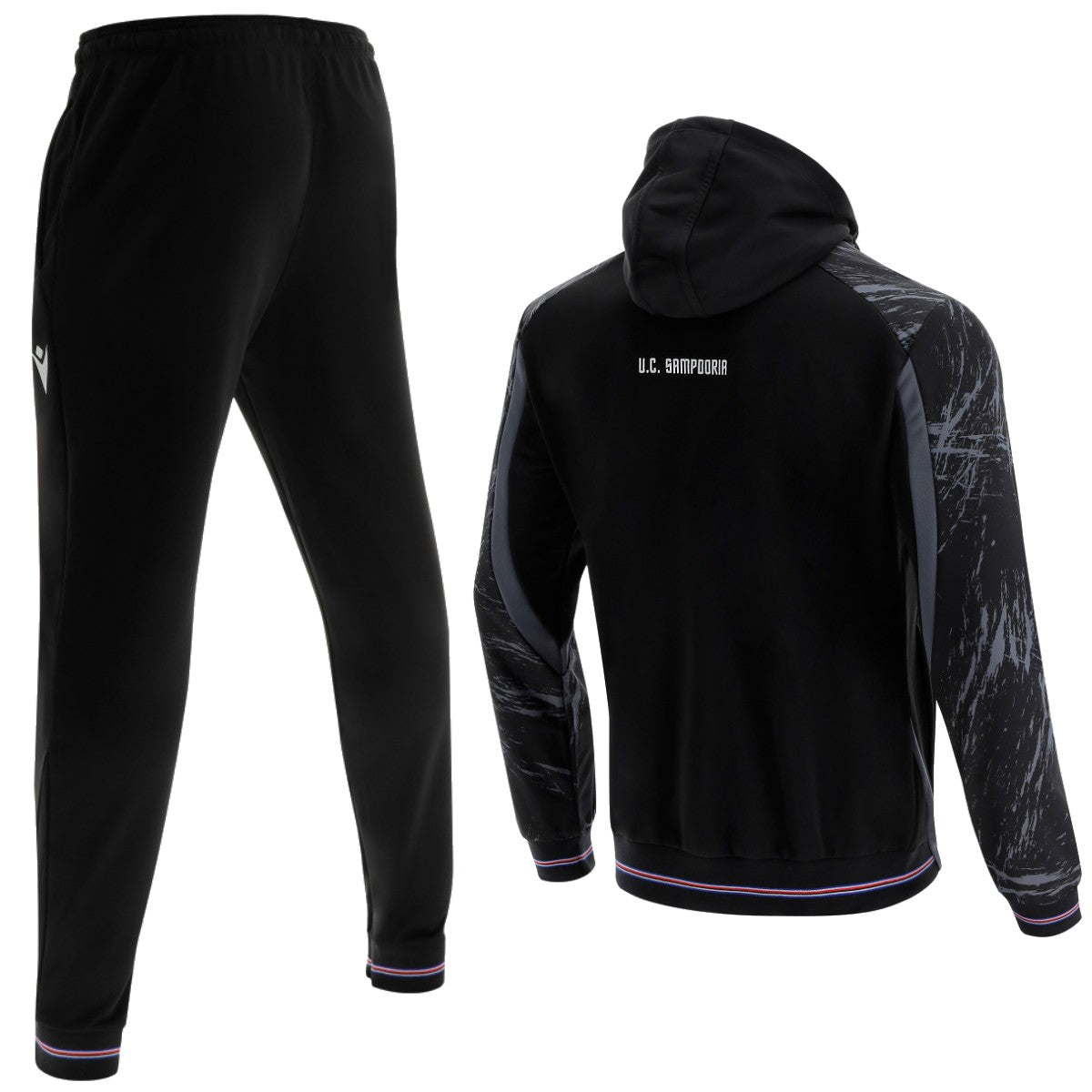 UC Sampdoria black presentation soccer tracksuit 2021/22 - Macron ...
